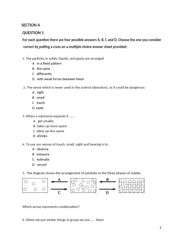 Physical science examination for mid year grade 8 | PDF