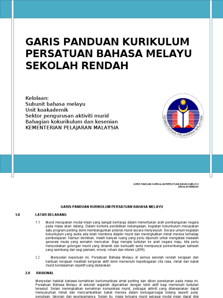 Garis Panduan Kurikulum Per. BM Sek Ren | PDF | Kajian Bahasa Asing