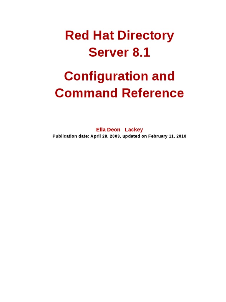 Red Hat Directory Server-8.1-Configuration and Command Reference-En-US | PDF | Command Line ...