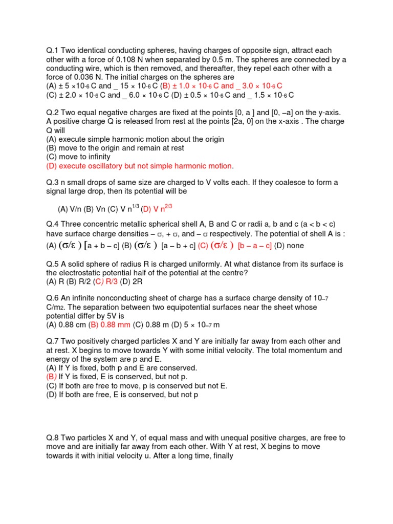 Electrostatics 01 | PDF | Electric Charge | Electric Field