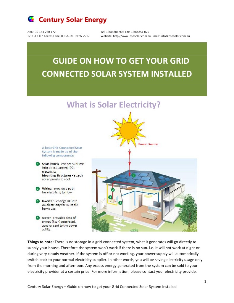 Guide On How To Get Your Grid Connected Solar System Installed | PDF ...