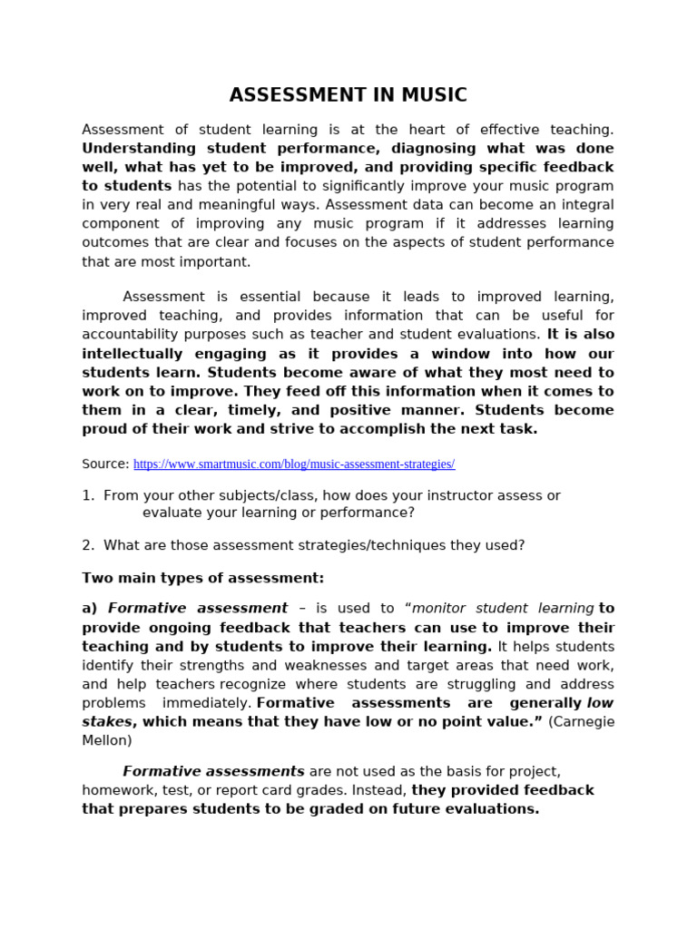 18.-ASSESSMENT-IN-MUSIC | PDF