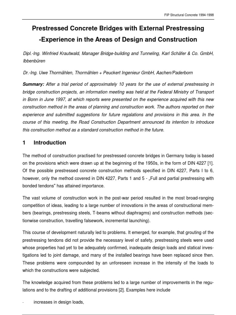 Prestressed Concrete Bridges With External Prestressing | PDF ...