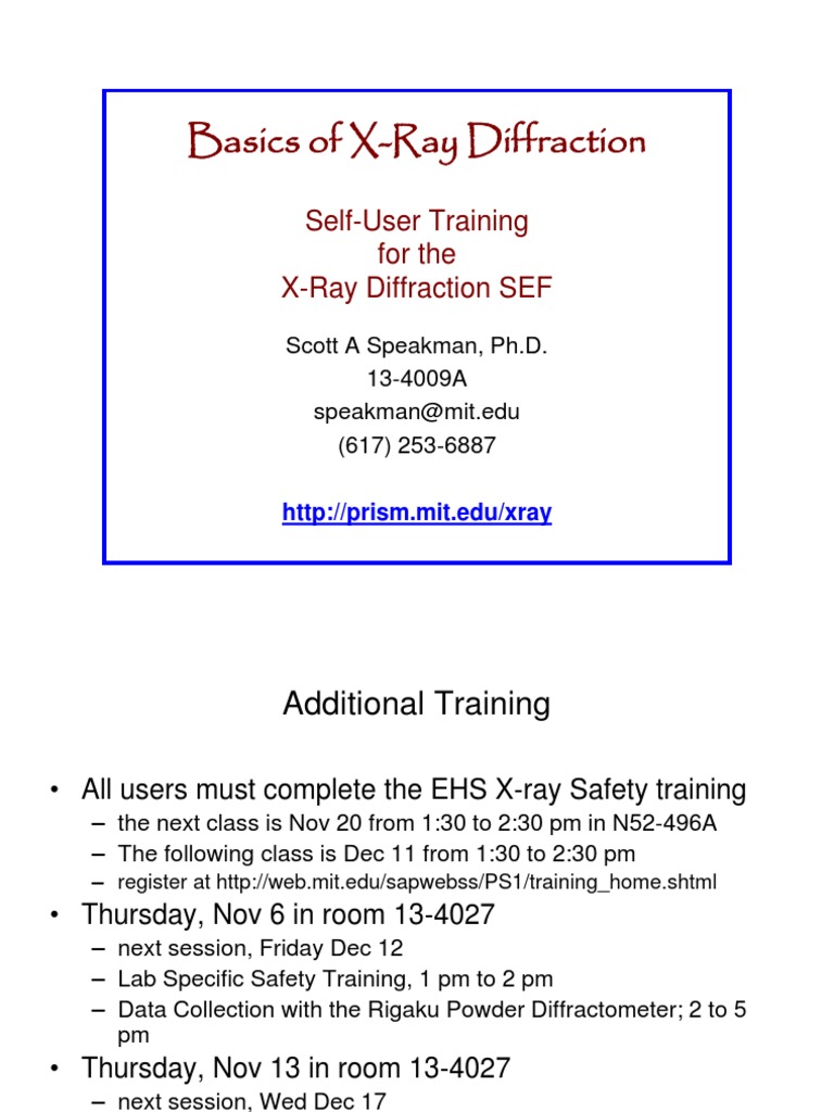 Basics of X-Ray Diffraction | PDF