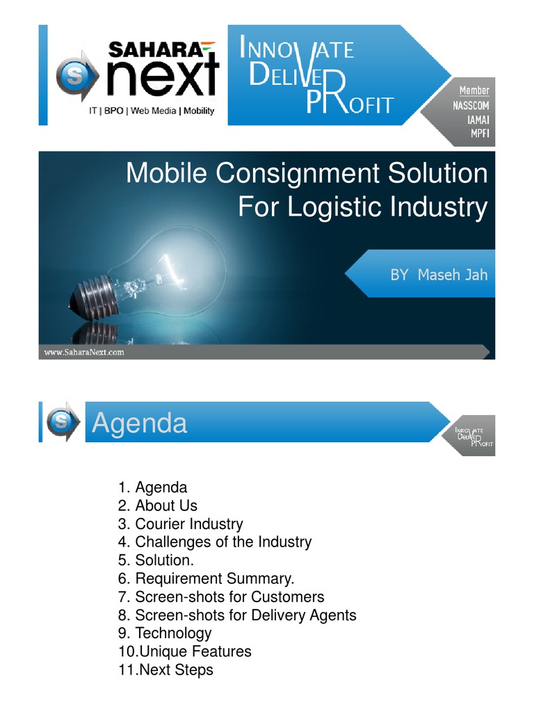 Mobile Consignment Solution Mobile Consignment Solution For Logistic ...
