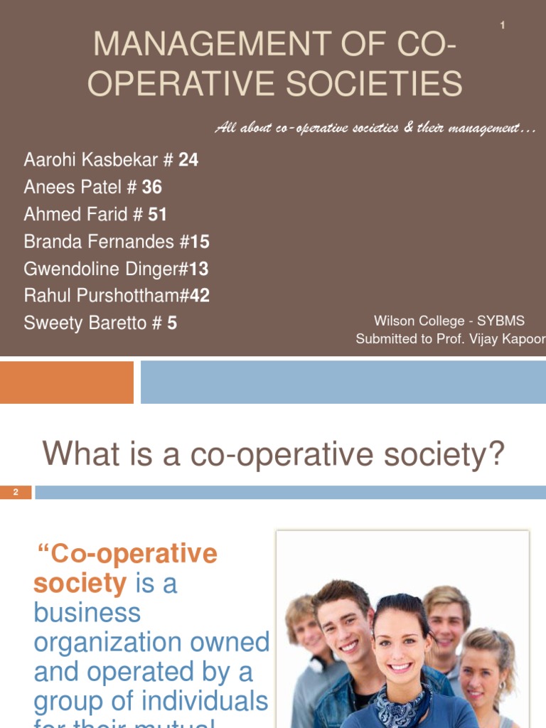 Managing Cooperative Societies Overview | PDF | Cooperative | Government