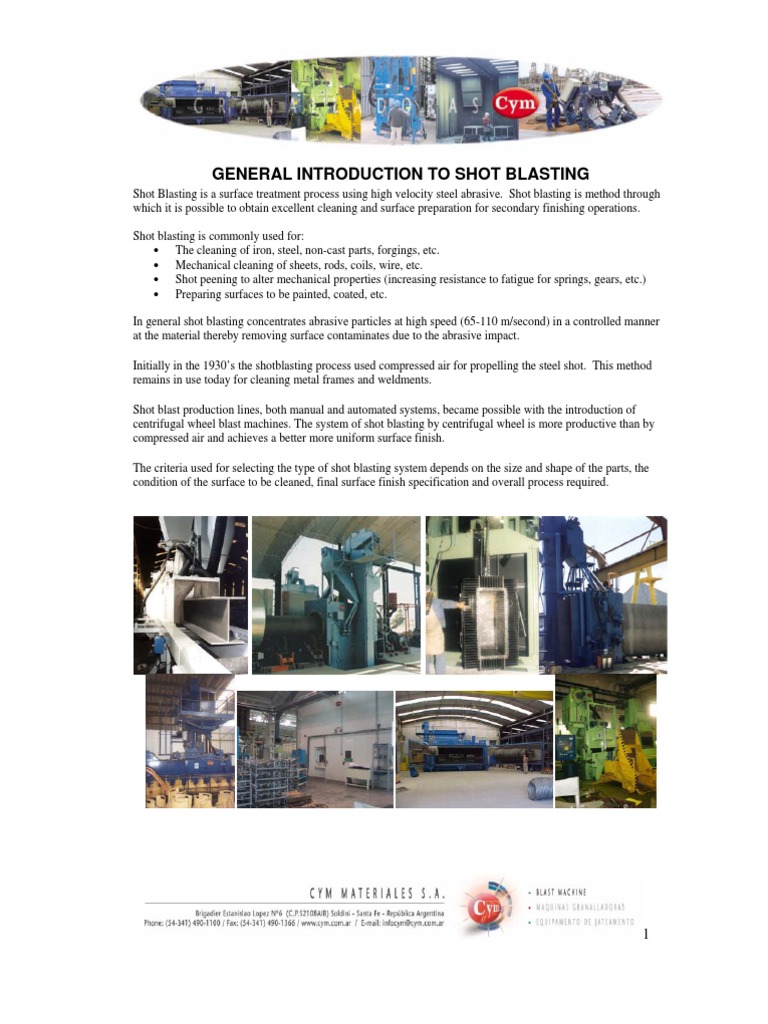 Overview of Shot Blasting Techniques | PDF | Industries | Industrial ...