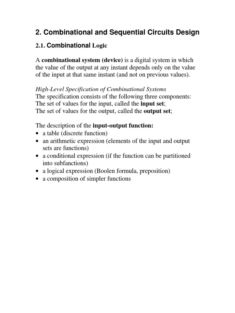Combinational and Sequential Circuits Design | PDF | Digital Electronics | Computer Engineering