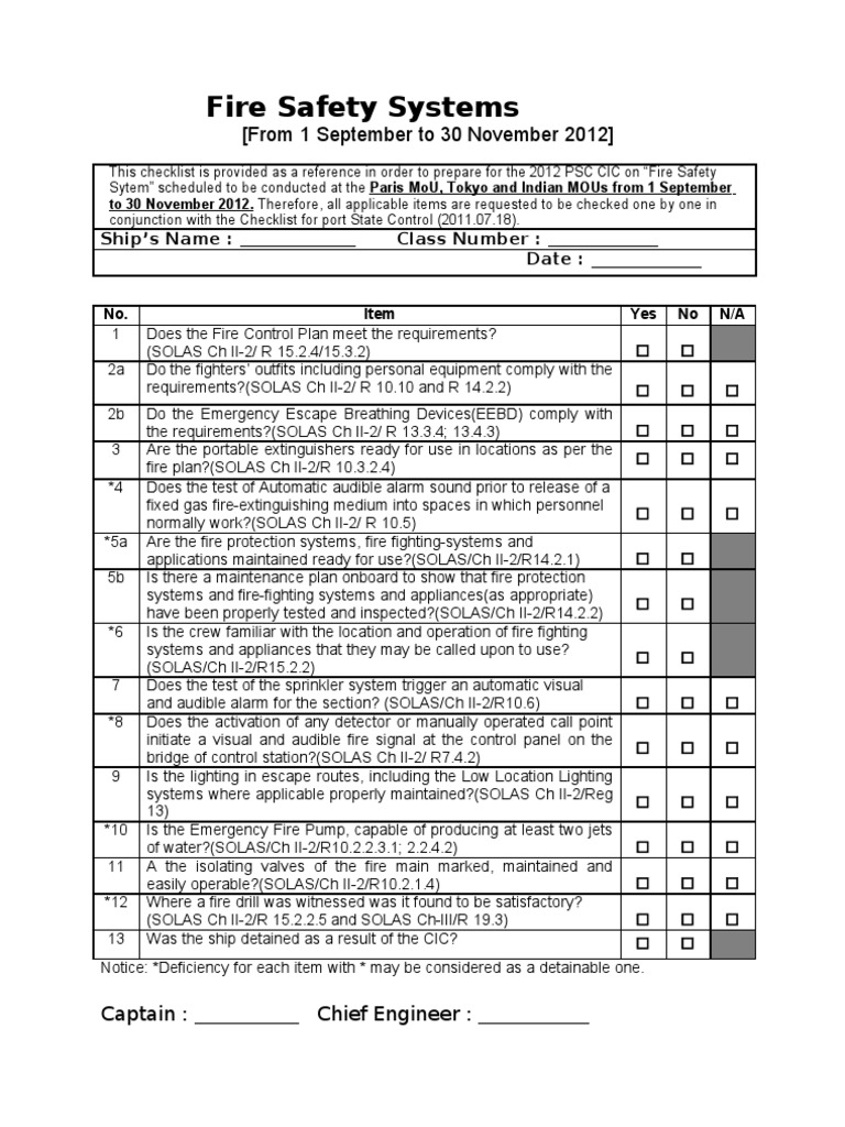 2012 PSC Cic Checklist (Company) | PDF | Fire Sprinkler System | Industries