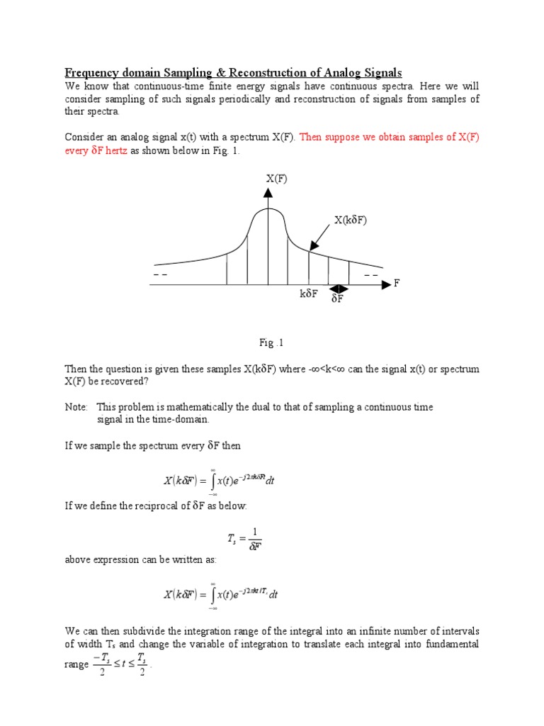 Frequency Domain Sampling & Reconstruction of Analog Signals | Download ...