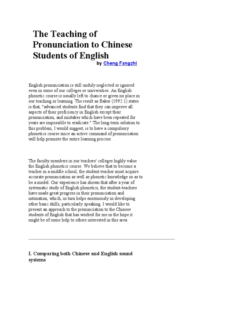 Teaching English Pronunciation in China | PDF | Consonant | Stress ...