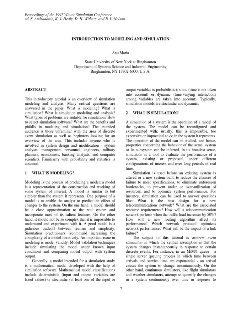 Introduction To Modeling And Simulation Simulation Conceptual Model