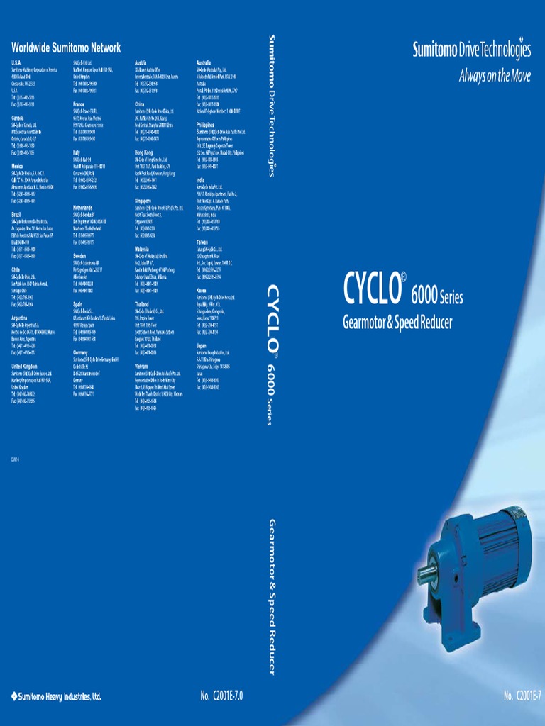 Sumitomo Cyclo 6000 Series Catalog | PDF | Electric Motor | Power Inverter