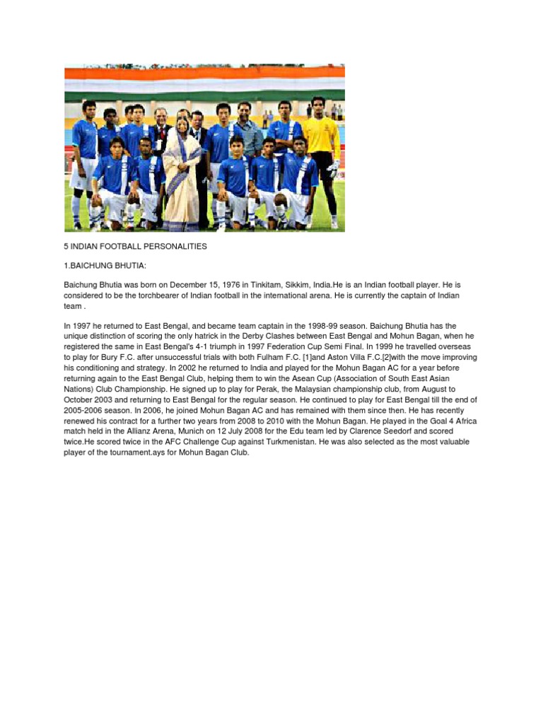 5 Indian Football Personalities | PDF | Athletic Sports | Football Codes