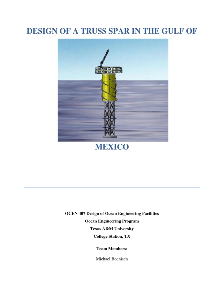 Design of A Truss Spar | PDF | Buoyancy | Drag (Physics)