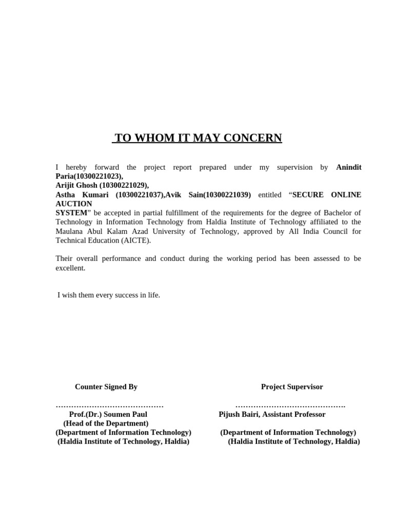 Demo Project Report Certificate | PDF