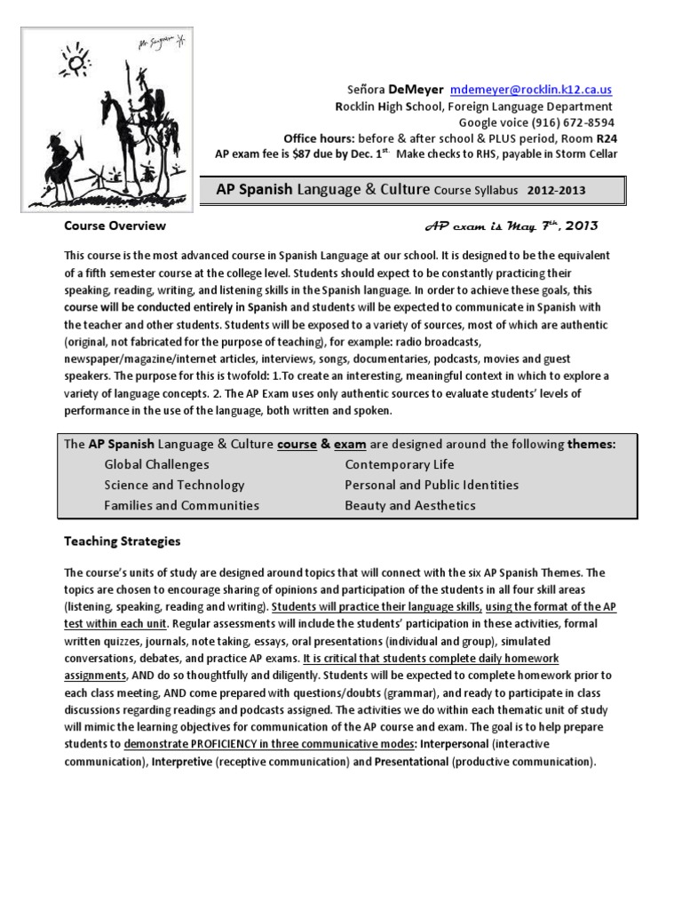 AP Syllabus 2012 13 | PDF
