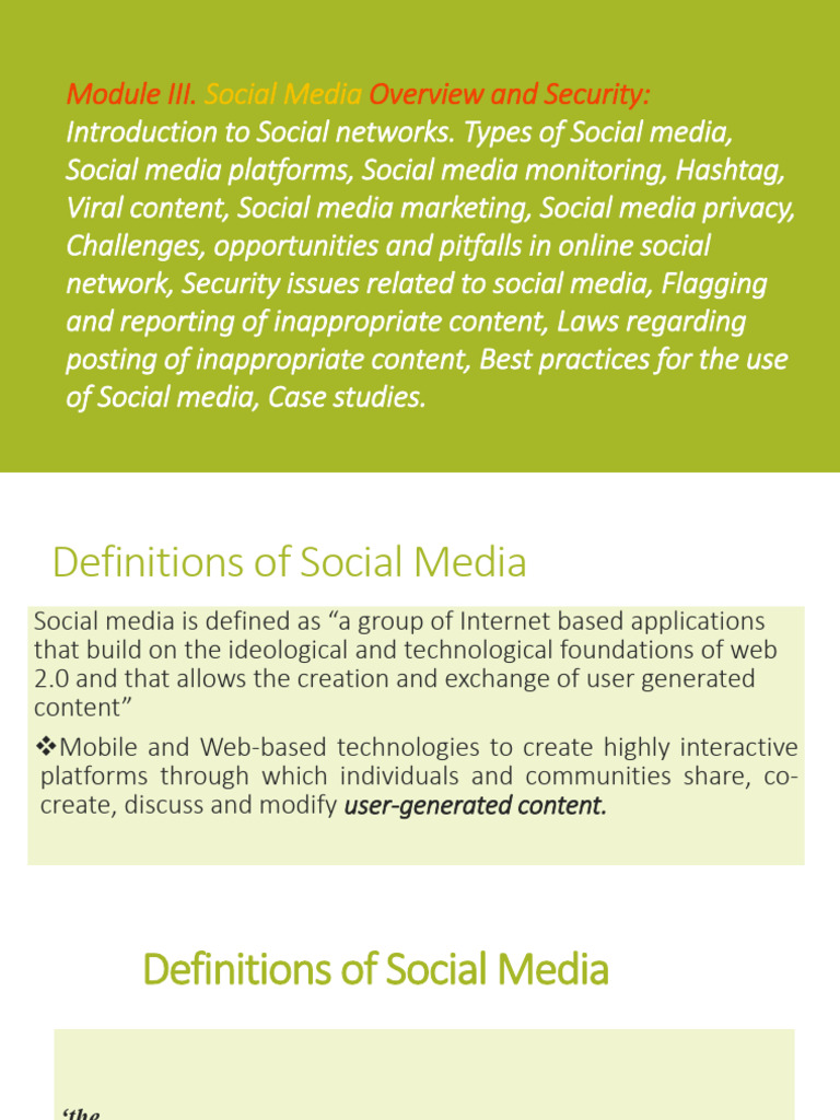 Unit III Cyber Security - Social Media | PDF