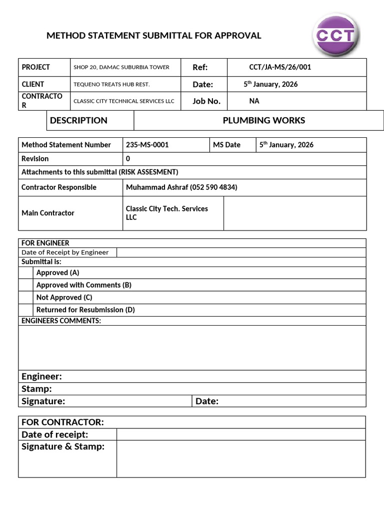 Method Statement | PDF