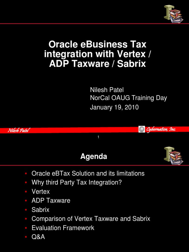 Tax Engine Comparison - Ebtax, Vertex, Sabrix, Taxware | PDF | Oracle ...