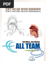 Top 100 ENT MCQs with Answers | PDF | Ear | Auditory System