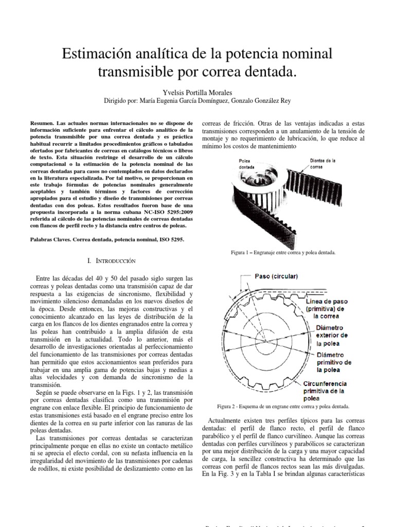 Bandas Dentadas | PDF | Engranaje | Cálculo