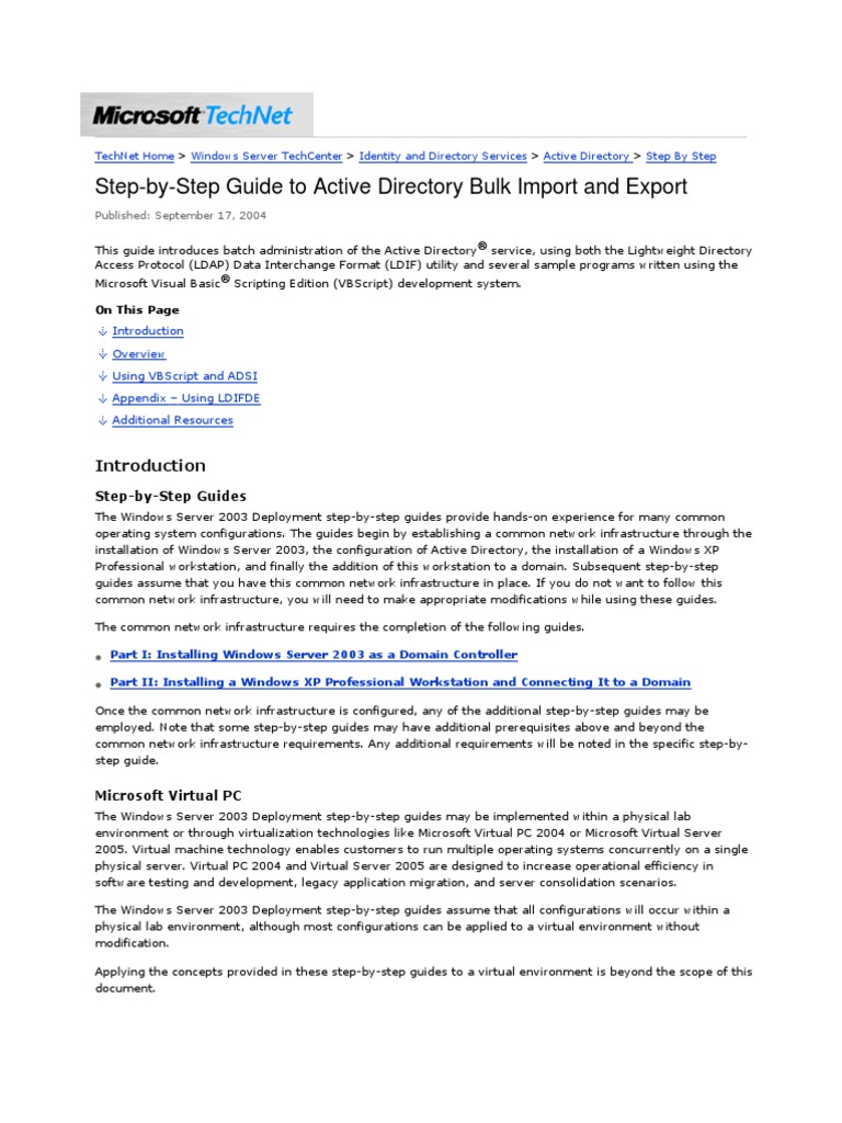 Active Directory Bulk Import And Export Pdf Active Directory Computer File