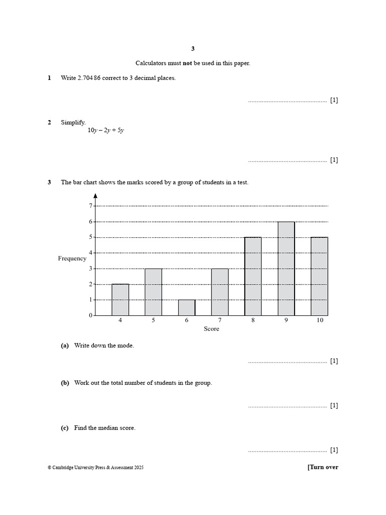 maths igcse 0580 ? (1) | PDF