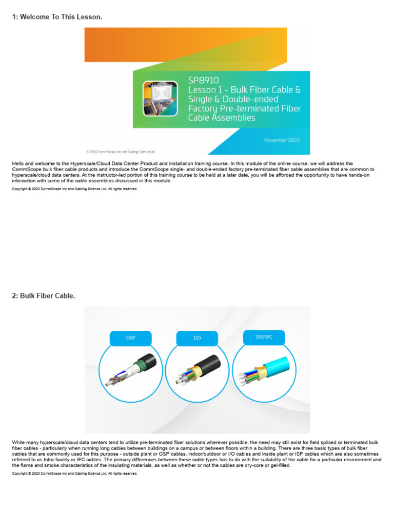 Bulk Fiber Cable & Single- & Double-Ended Factory Pre-terminated Fiber ...