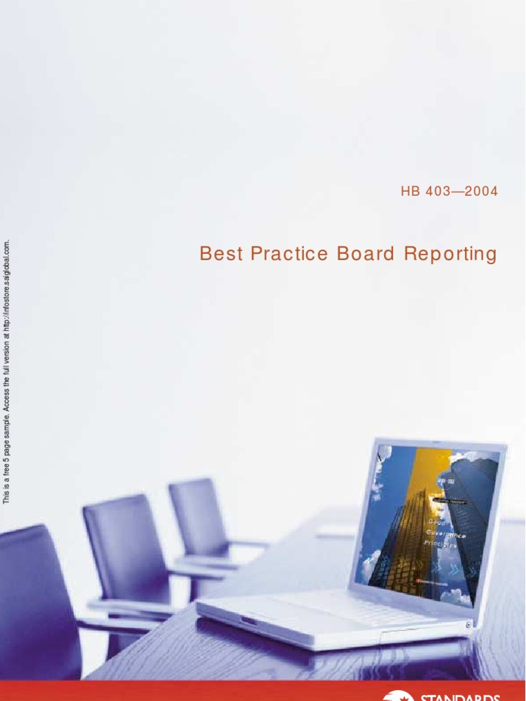 HB 403-2004 Best Practice Board Reporting | PDF | Corporate Governance ...