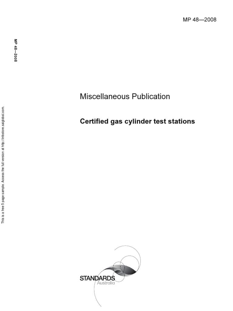 MP 48-2008 Certified Gas Cylinder Test Stations | PDF | Australia ...