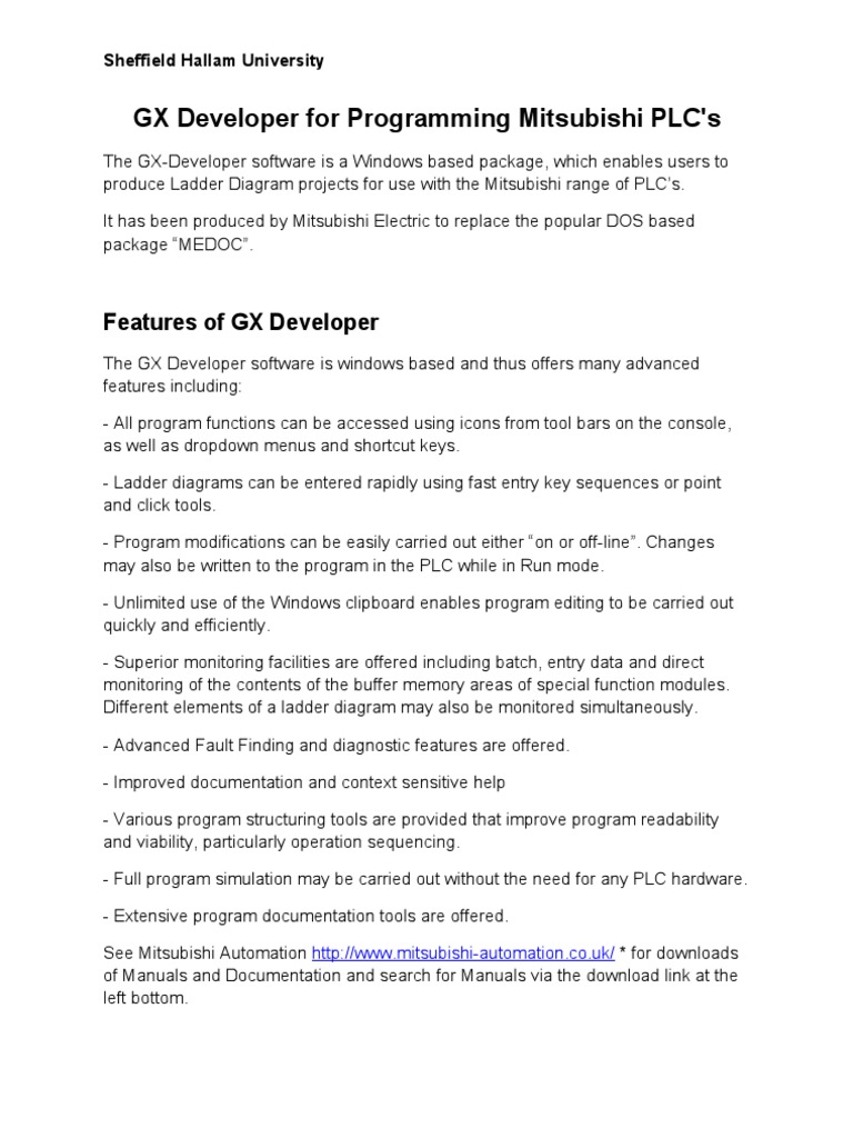 GX Developer PLC Programming Software | PDF | Icon (Computing) | Point ...