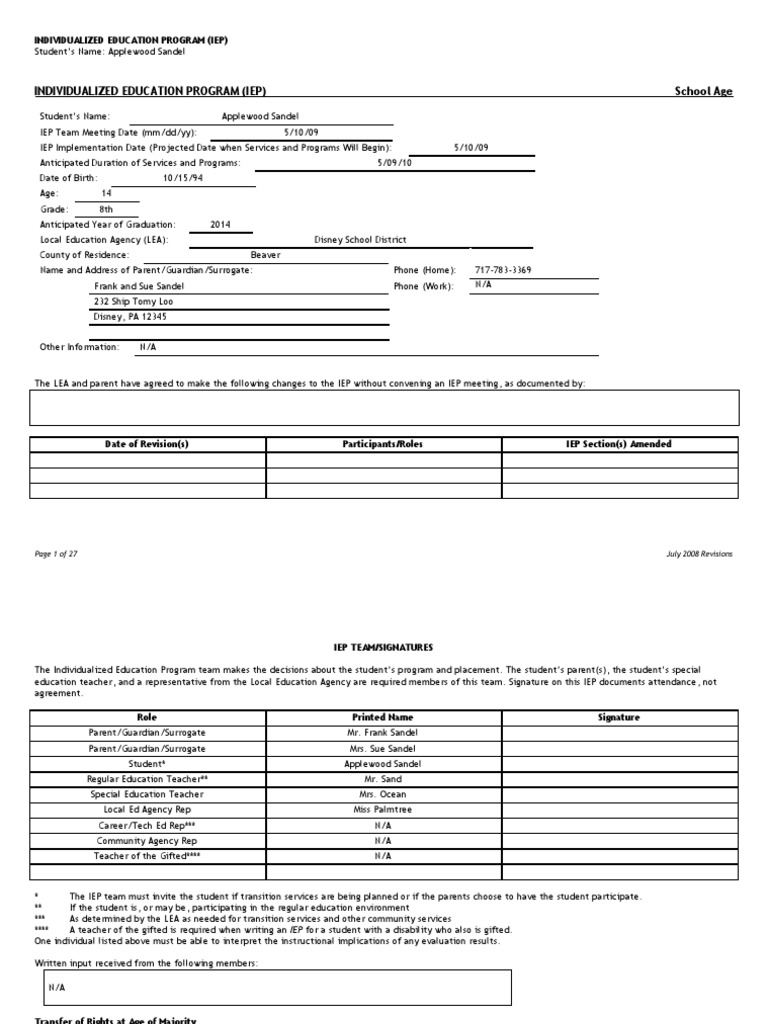 IEP | PDF | Individualized Education Program | Special Education