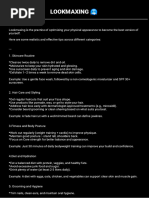 Ultimate Looksmaxxing Cheat Sheet | PDF | Self-Improvement | Wellness