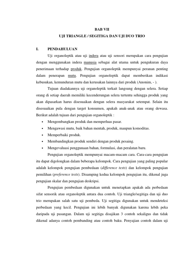 Uji Triangle dan Duo Trio dalam Praktikum | PDF
