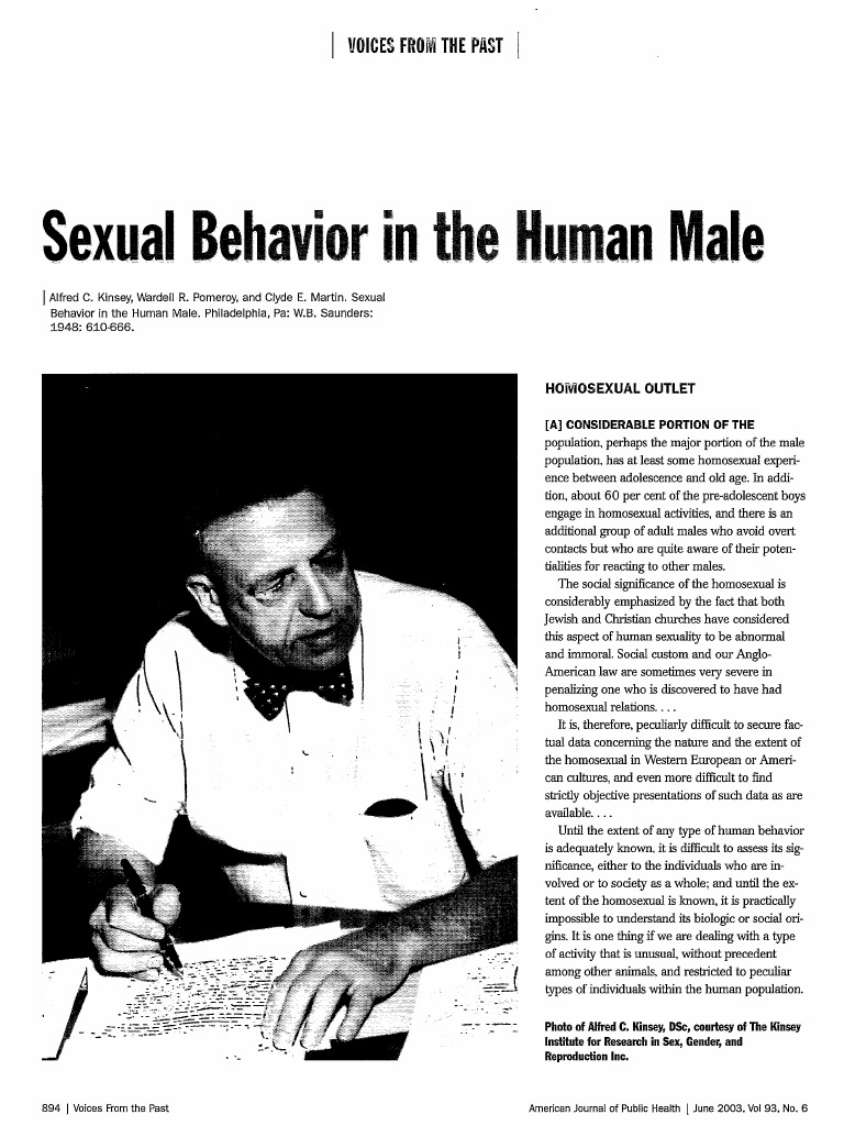 Alfred Kinsey. Sexual Behavior in The Human Male. | PDF ...