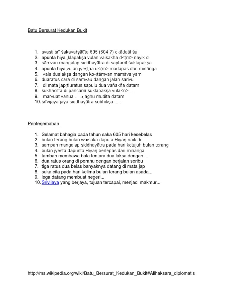 Batu Bersurat Kedukan Bukit | PDF | Ilmu Sosial | Agama & Spiritualitas