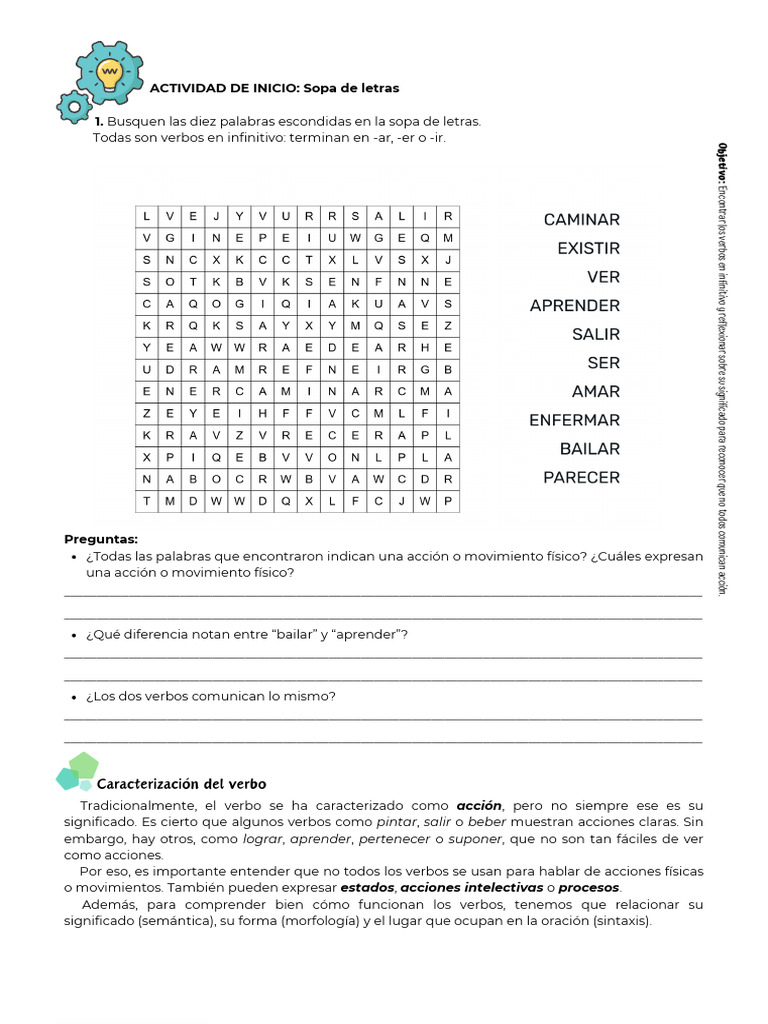 Verbos_Capítulo I_1° ed._2025_Clases en Letras-3-3-3 | PDF | Verbo ...