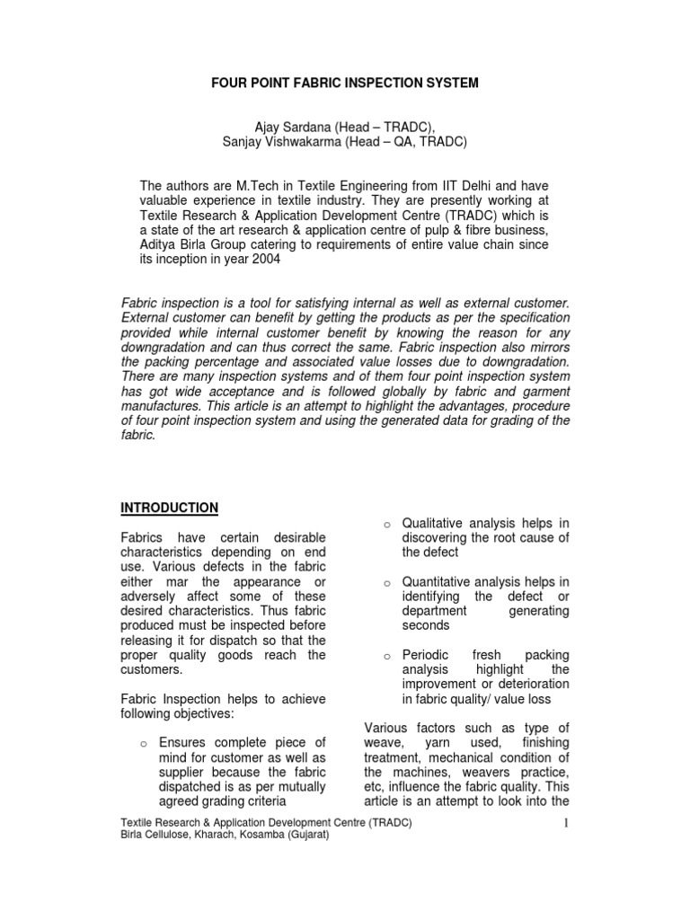 4 Point System | PDF | Textiles | Weaving