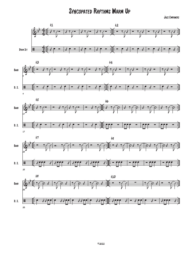 Syncopated Rhythms Warm Up - SCORE | PDF