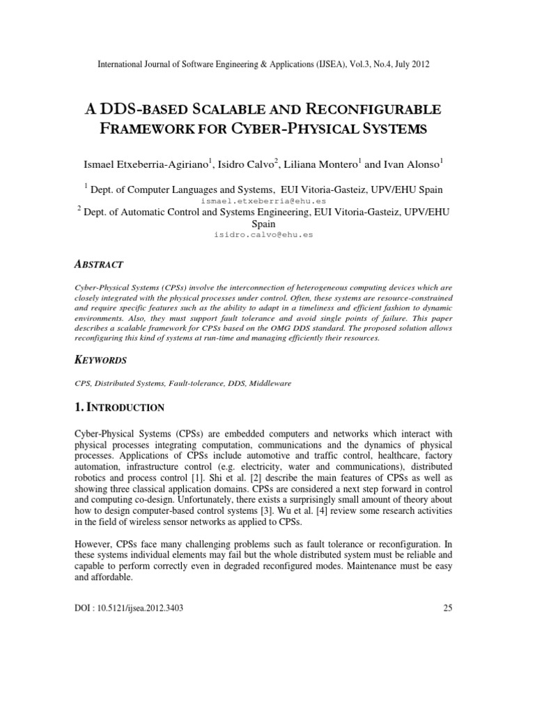 A DDS-Based Scalable and Reconfigurable Framework For Cyber-Physical ...