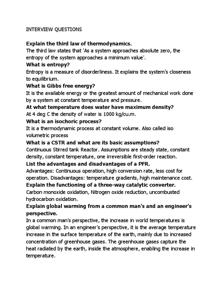 Interview Questions | PDF | Greenhouse Effect | Temperature