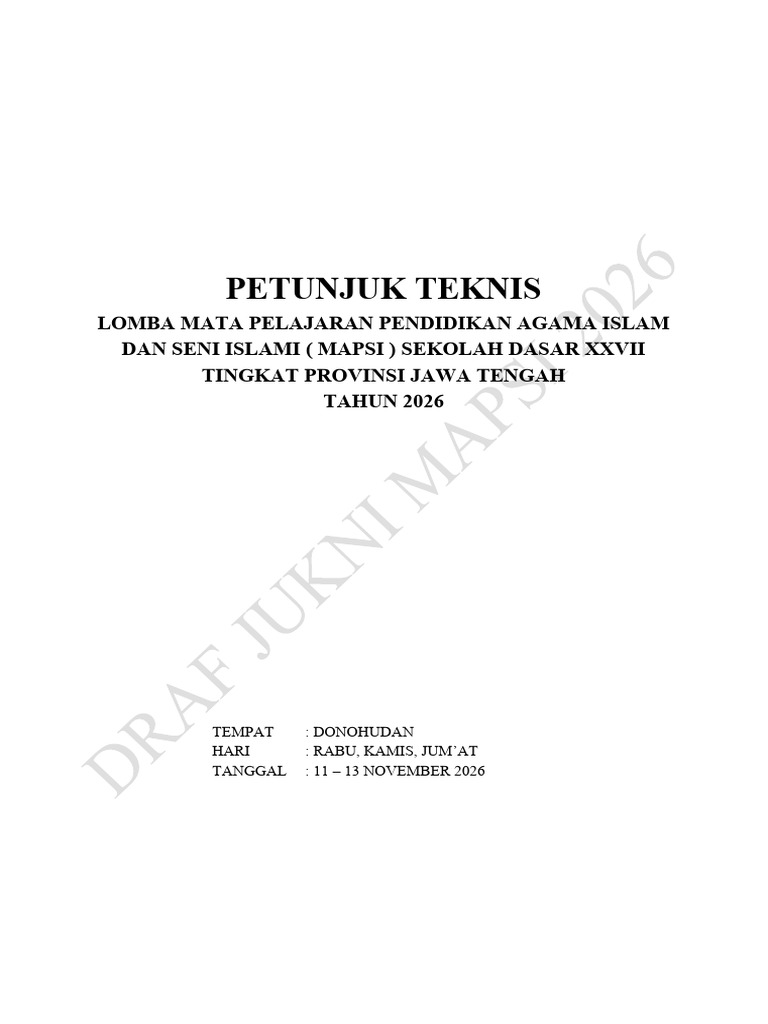 ## JUKNIS MAPSI SD XXVII_2026_Fix Presentasi 7 April 2026 - Copy | PDF