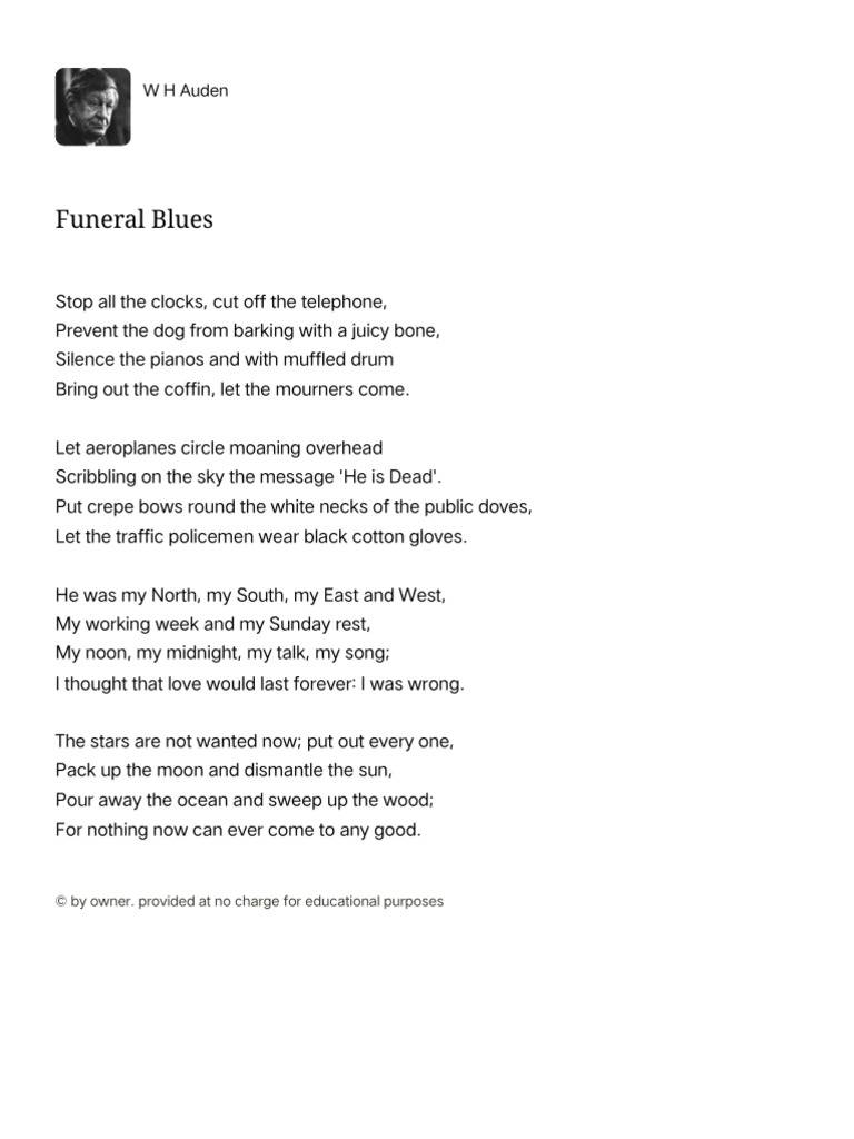 Funeral Blues | PDF