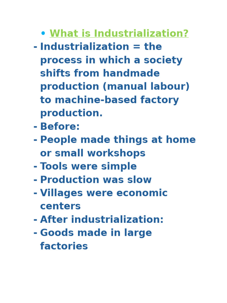 Introduction to Industrialization | PDF