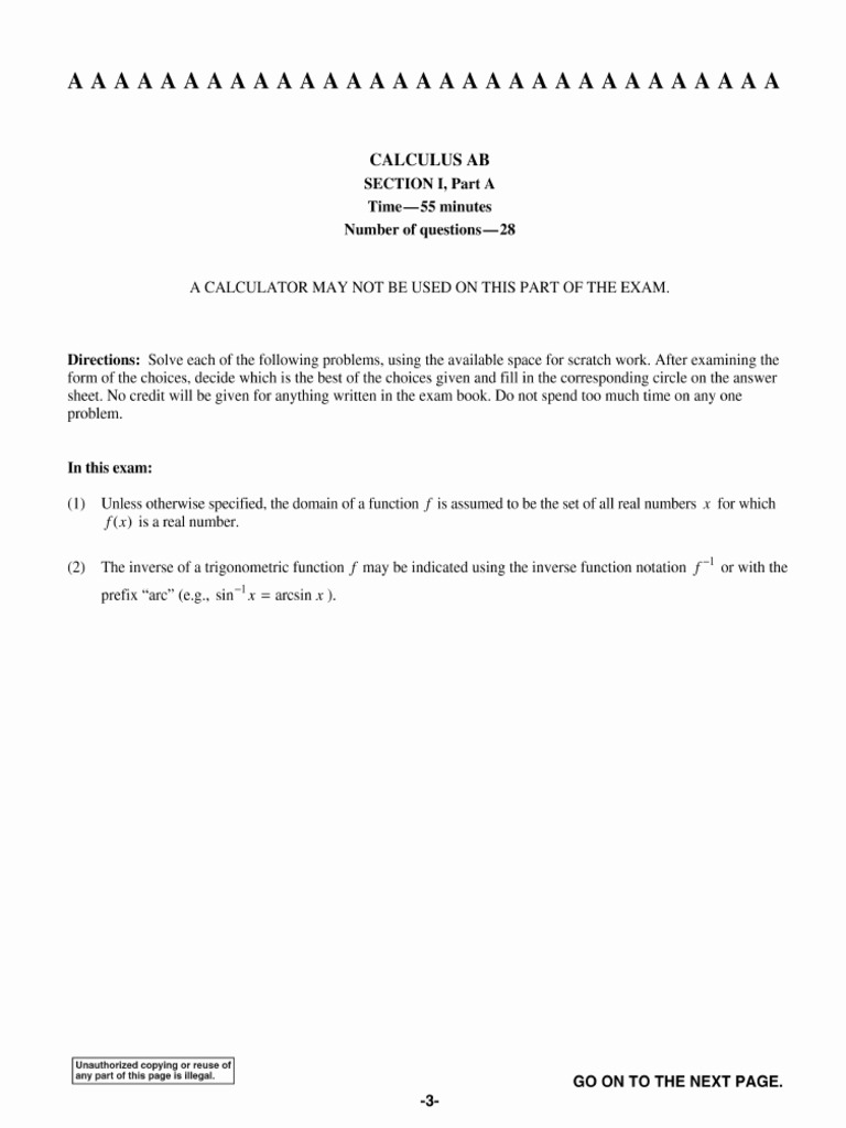 AP Calculus AB 2015 ALL Answer | PDF