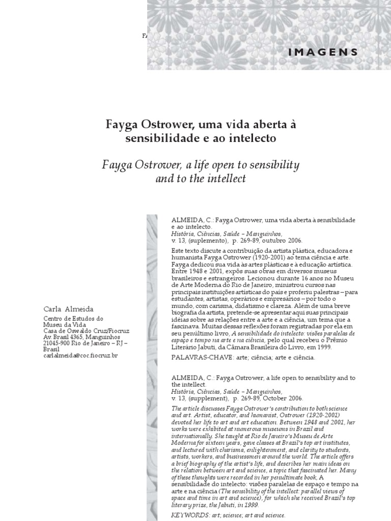 Fayga Ostrower: Arte e Ciência | PDF | Renascimento | Mecânica Quântica