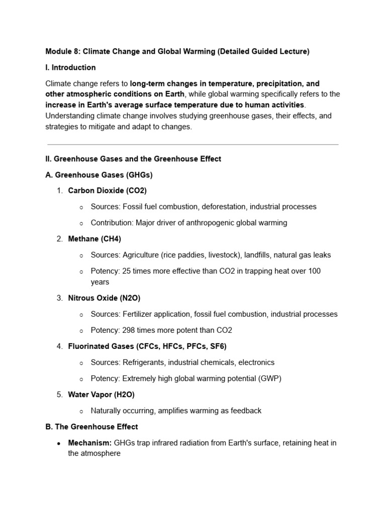 8. Climate Change and Global Warming.docx | PDF | Greenhouse Gas ...