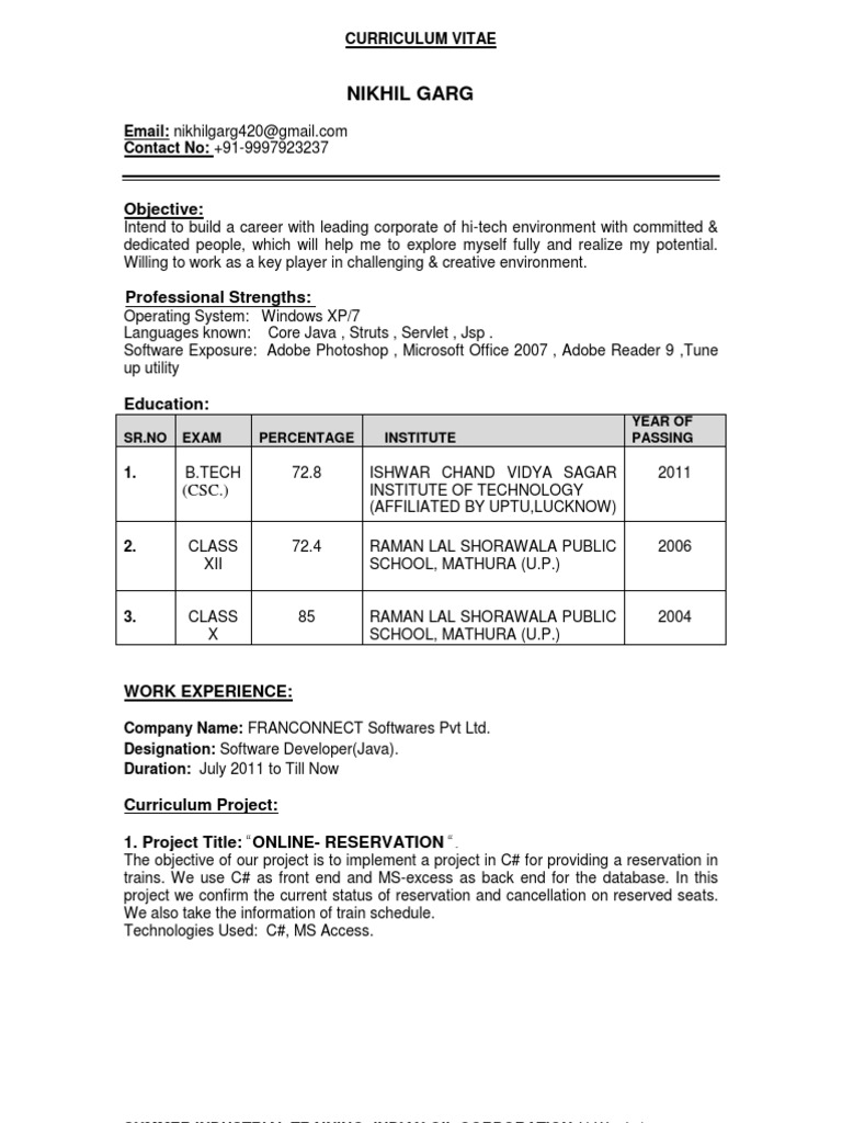 Nikhil Resume (Revised) 1 | PDF | C Sharp (Programming Language) | Java ... Nikhil Resume (Revised) 1 | PDF | C Sharp (Programming Language) | Java ...