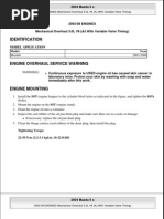 Engine Build Specification Sheet | PDF | Distributor | Vehicle Technology